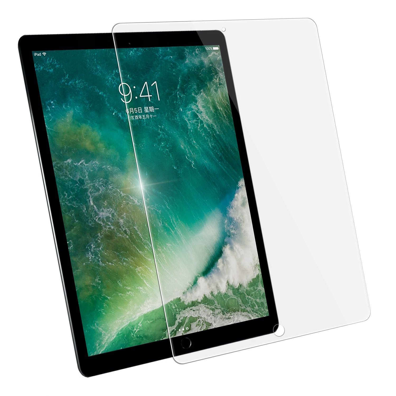 KIQ 2 Pack Screen Protector for iPad (9.7 Inch, 6th/5th Generation 2018/2017 Model),iPad Air 1,iPad Air 2,iPad Pro 9.7 Inch, Tempered Glass Film Guard, Case Friendly