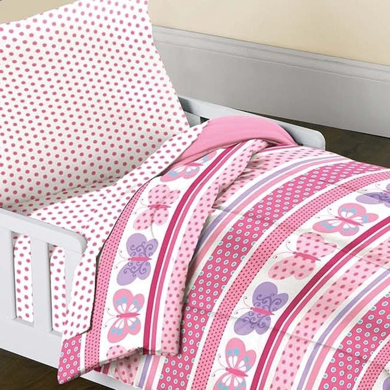 Dream Factory Butterfly Dots Comforter Set, Toddler, Multi