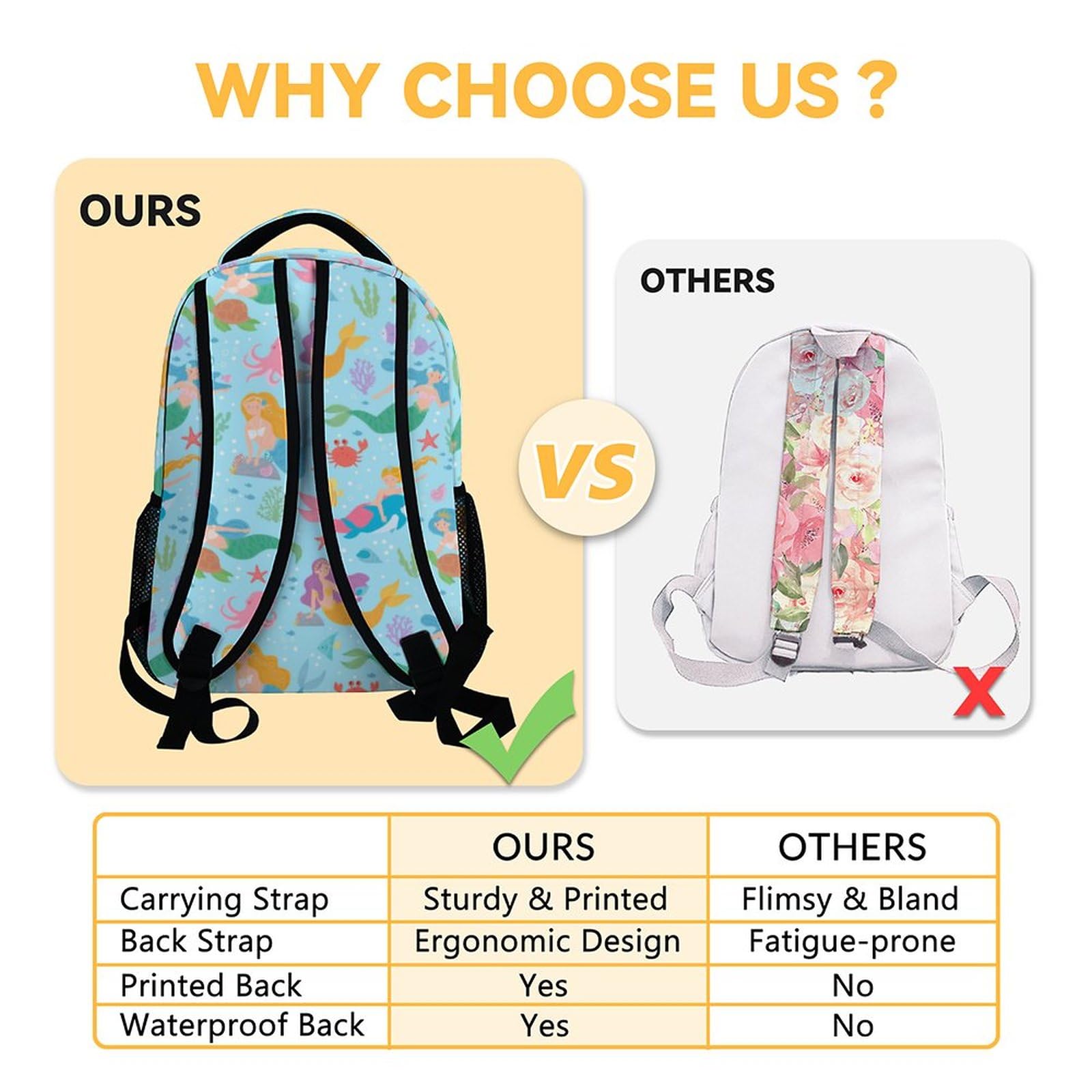 AIOMXZZ Mermaid Backpack with Lunch Box Set for Girls, 3 in 1 School Backpacks Matching Combo, Cartoon Pink Bookbag and Pencil Case Bundle