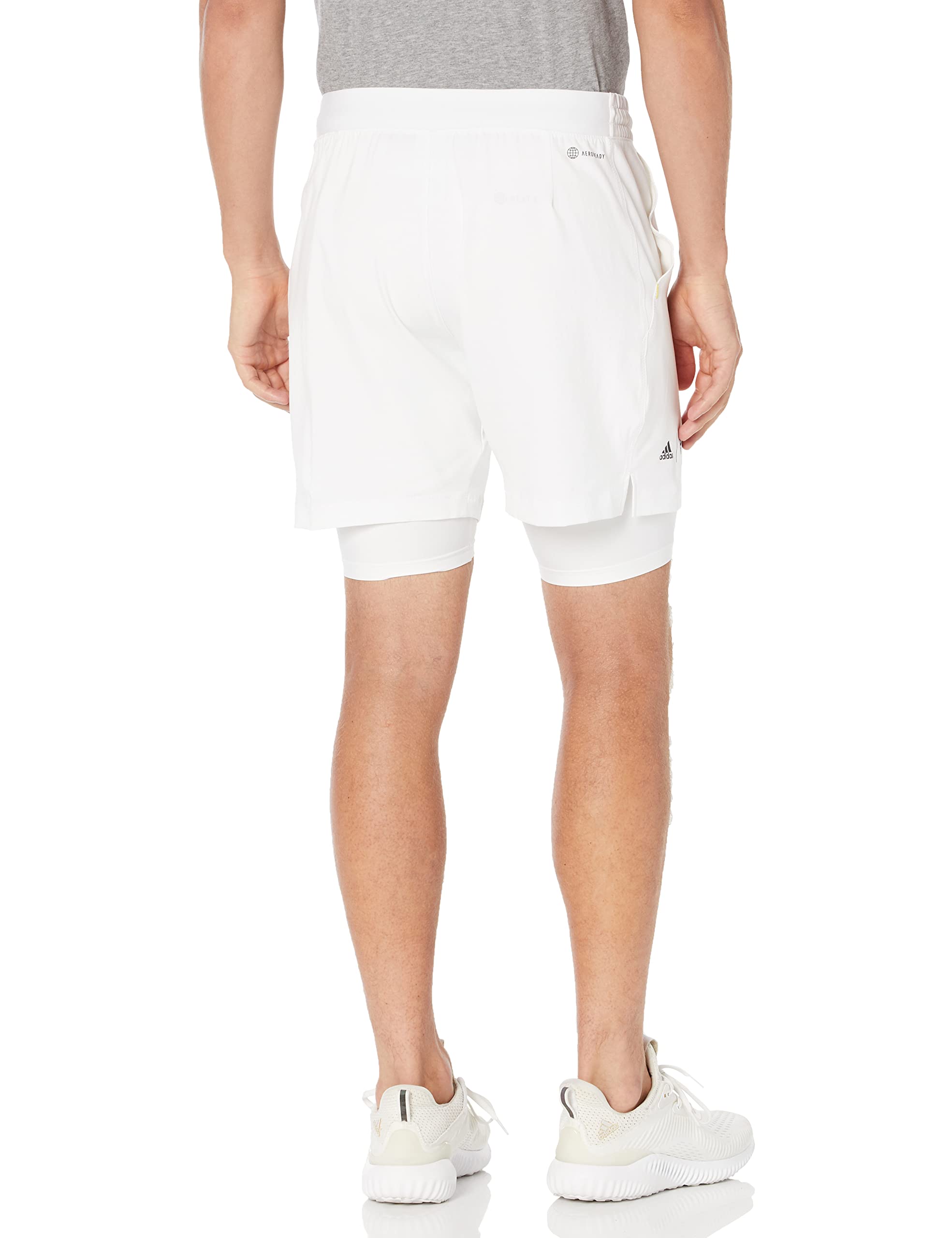 adidas mens London 2 in 1 Shorts, White, X-Small US