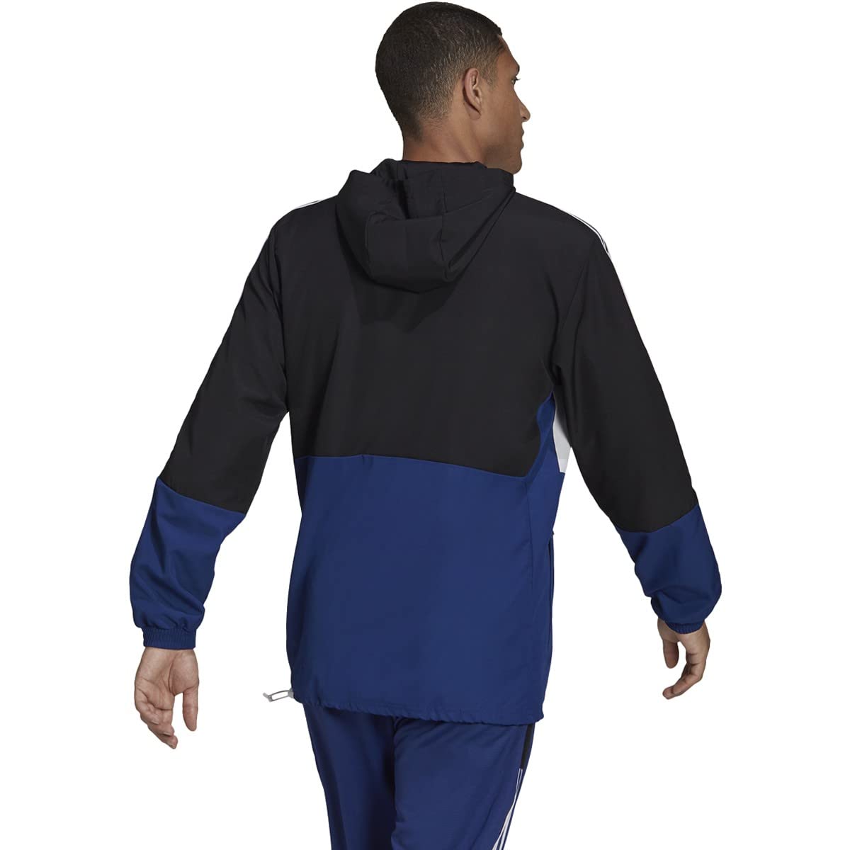 adidas mens Primeblue Tiro Warm Windbreaker Black/Victory Blue X-Large