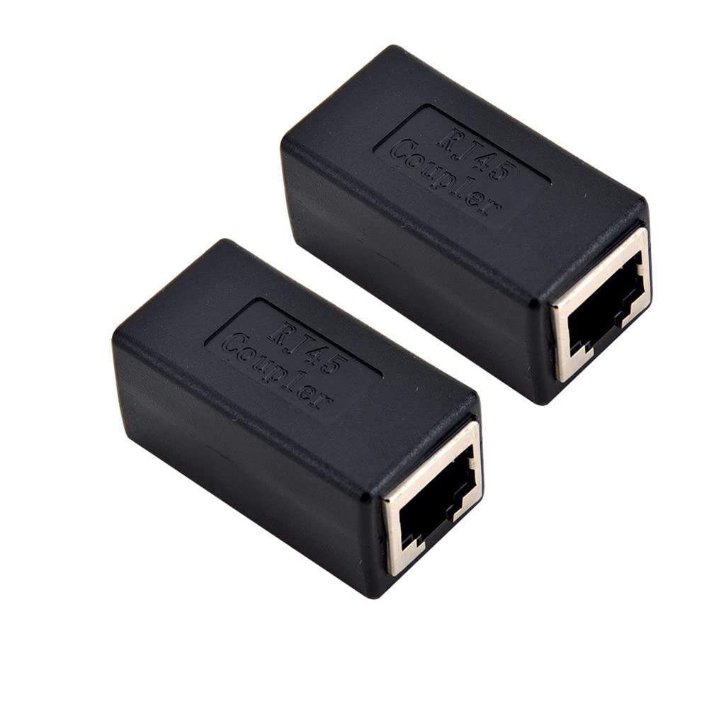 Oxsubor RJ45 Coupler Ethernet Connectors Interface Cat 7 Cat6 Cat5 Cat5e RJ45 8P8C Network Keystone Jack in-Line Coupler Ideal for Extending The Ethernet Cables Female to Female (2PACK)