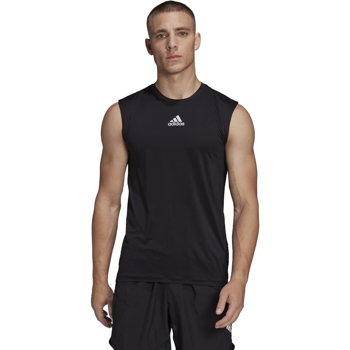 adidas mens Techfit Sleeveless Fitted Top Training, Black, XX-Large