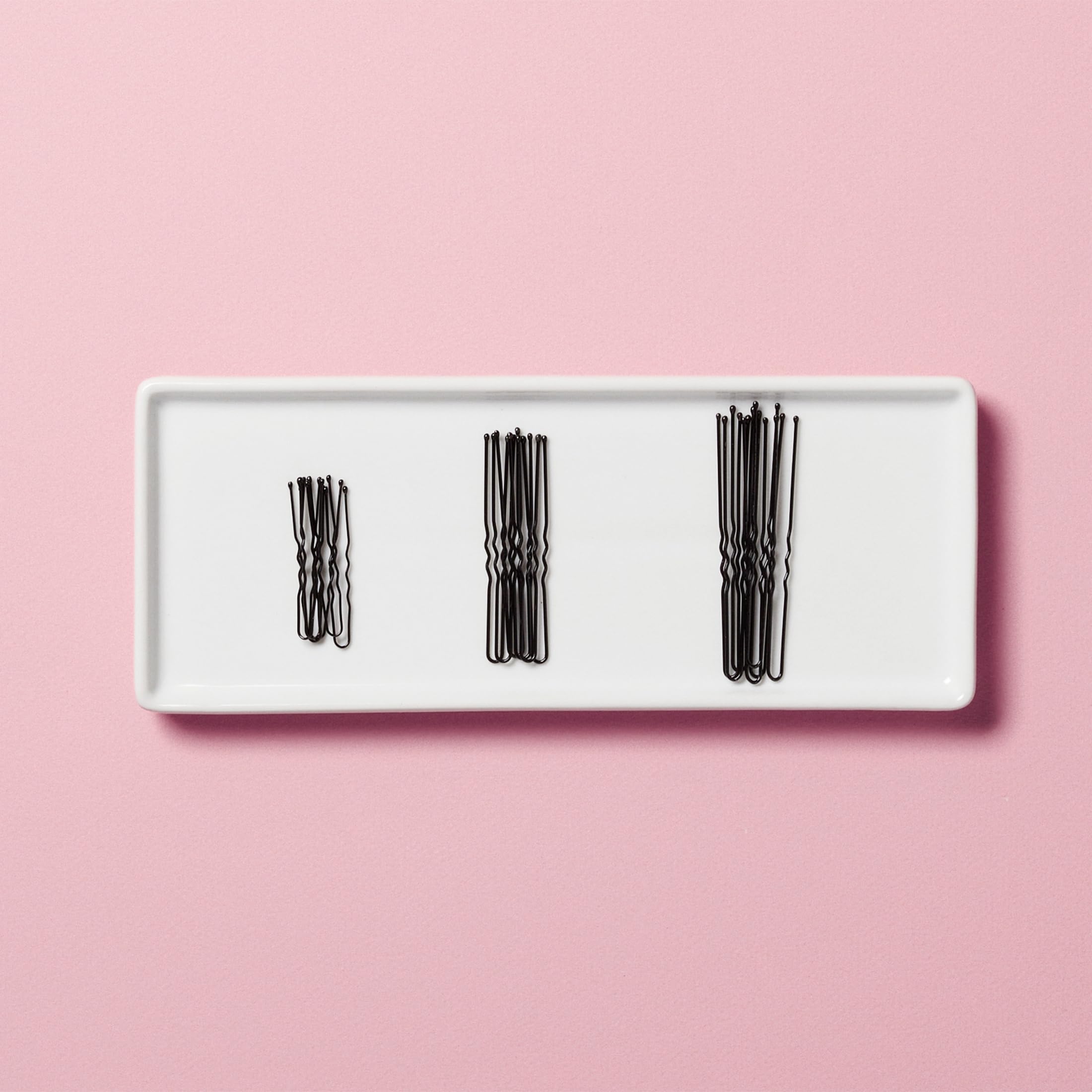 Diane Hair Pins for Women Bulk Pack of 100 Assorted Sizes Jumbo 3, Large 2.5, Medium/Small 1.75 - Black, Crimped Design with Ball Tips, D475-100 Count(Pack of 1)