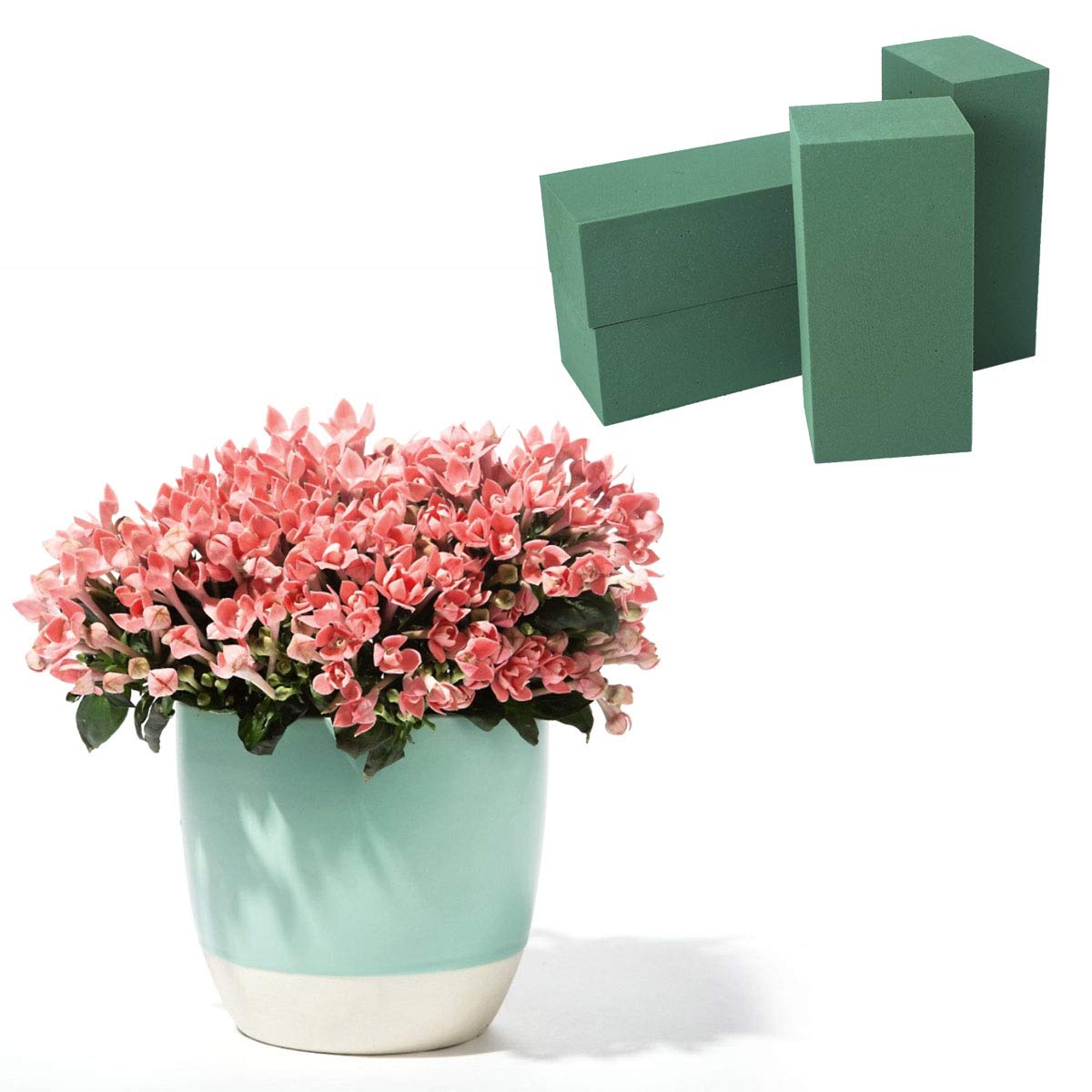 6 PCS Floral Foam Bricks, Florist Flower Foam Green Bricks Flower Arrangement Brick Supplies for Florist Craft