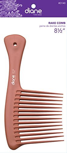 Diane RakeRage Comb BoneBlack, Hair Detangler Brush, 1 Count - Effortlessly Untangles Knots for Thick, Thin, Straight or Wavy Hair