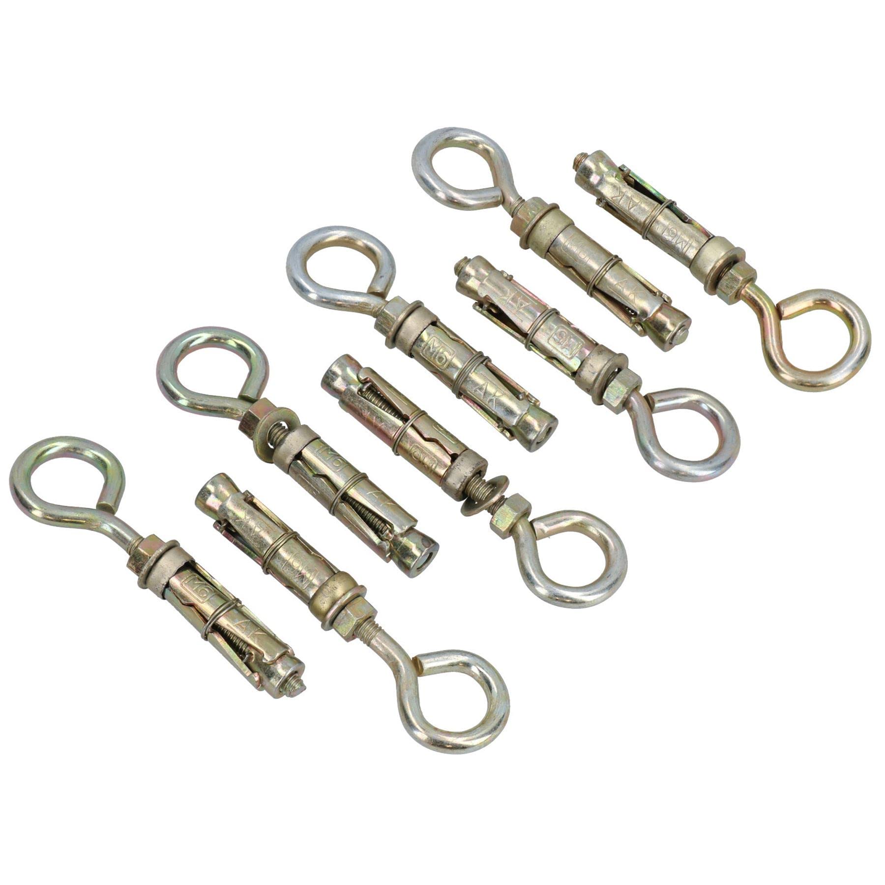 6mm Close Hook Anchor Eye Bolt Rawl Expansion Bolts Shield Wall 24 Pack