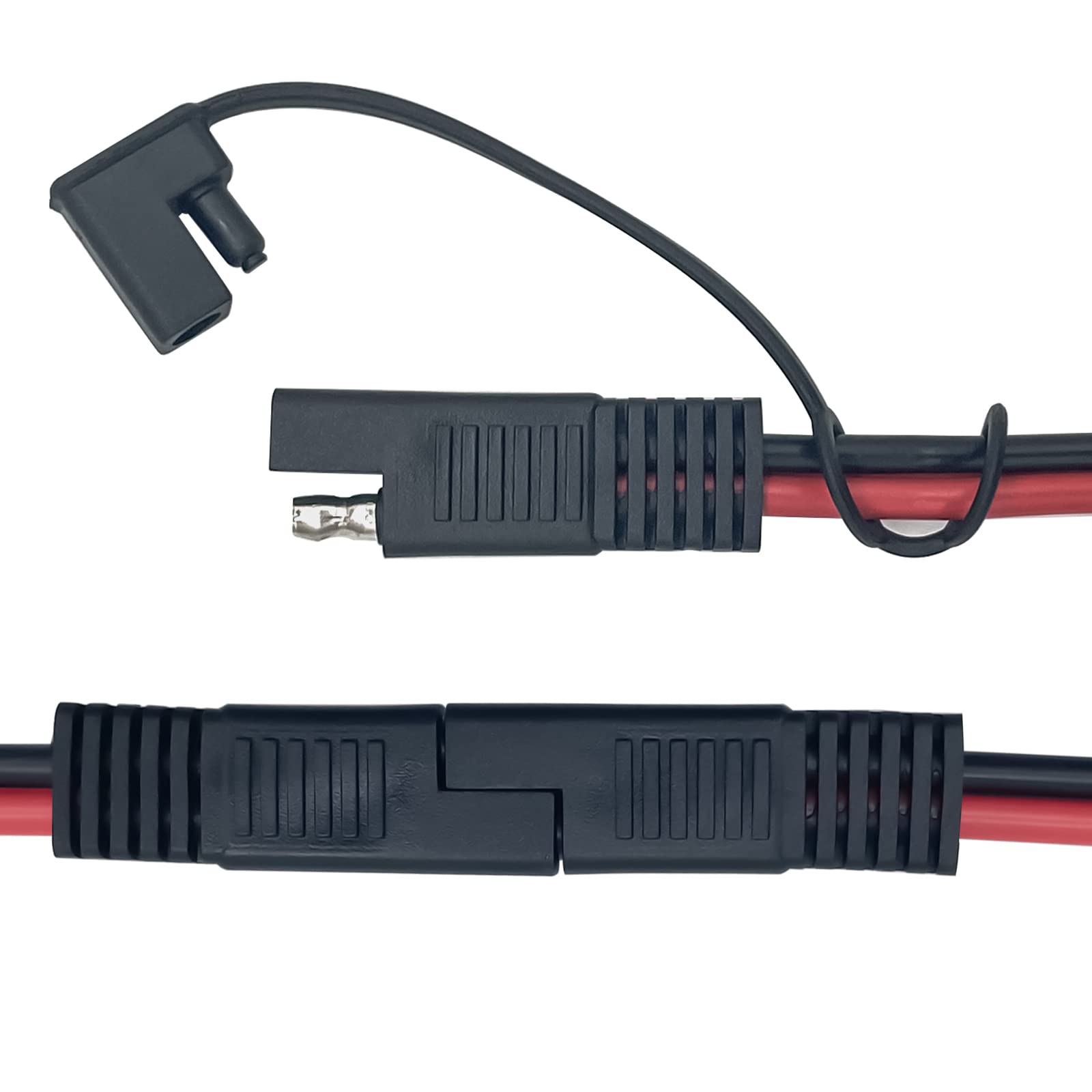 3Packs 10AWG SAE Connector Extension Cable, SAE Quick Connector Disconnect Plug SAE Power Automotive Extension Cable Wire for Solar Panel Motorcycles Tractors and Car(30cm/1ft )