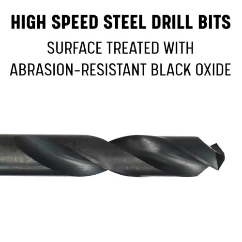 Drill America 60 Piece High Speed Steel Screw Machine (Stub) Drill Bit Set (Wire Sizes: #1 - #60), DWDST Series