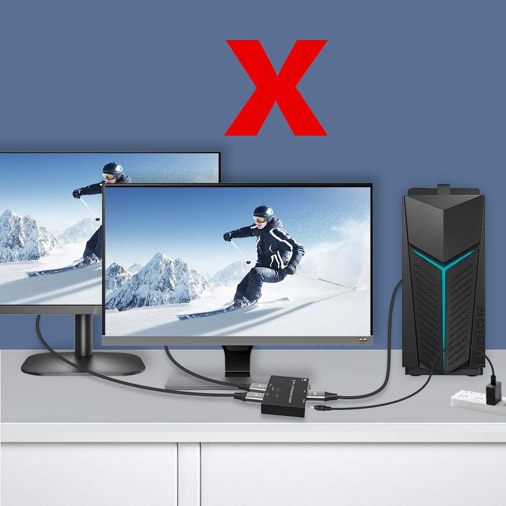CABLEDECONN DisplayPort 8K DP 1.4 Switch Bi-Direction 8K@30Hz 4K@120Hz Splitter Converter for Multiple Source and displays.