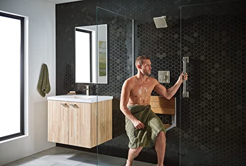 Moen 90 Degree Brushed Nickel Posi-Temp Modern Shower Trim Kit, Valve Required, TS2712BN