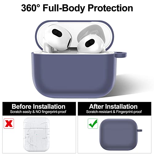 AirPods Pro 3rd Case with Lanyard TPU Shockproof Full-Body Protective Case Cover Soft Rubber Texture for AirPods Pro 3rd Generation (Black+Purple)
