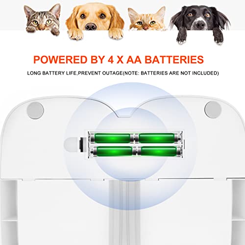 Automatic Cat Feeder Wet Food 2 Cat, 2 Meal Smart Pet Feeder, Low Noise Timed Feeder for Cats & Dogs, Dry or Semi-Moist Pet Food Dispenser, 1-48 Hours Microchip Cat Feeder, Auto-On Smart Pet Feeder