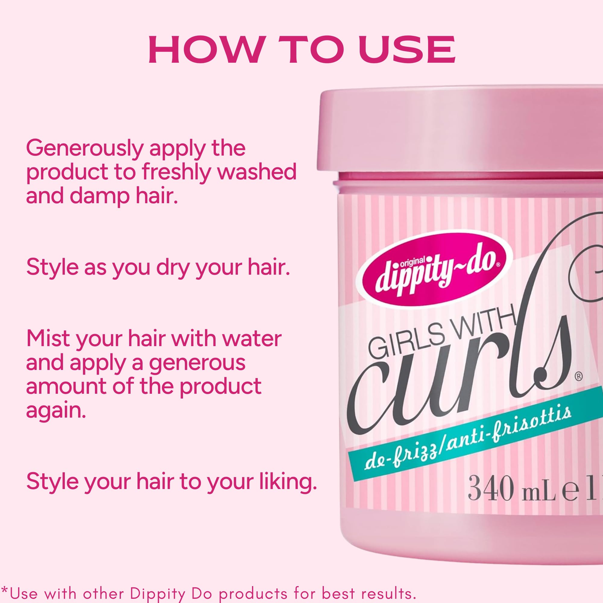 Dippity Do Girls with Curls Light Hold Gelee - Shape, Smoothe & Separate Your Curls - Formulated with Aloe, Vitamin E & Wheat Protein for Frizz-Free & Never Crunchy Curls - 340 mL/11.5 fl oz - 2 Pack