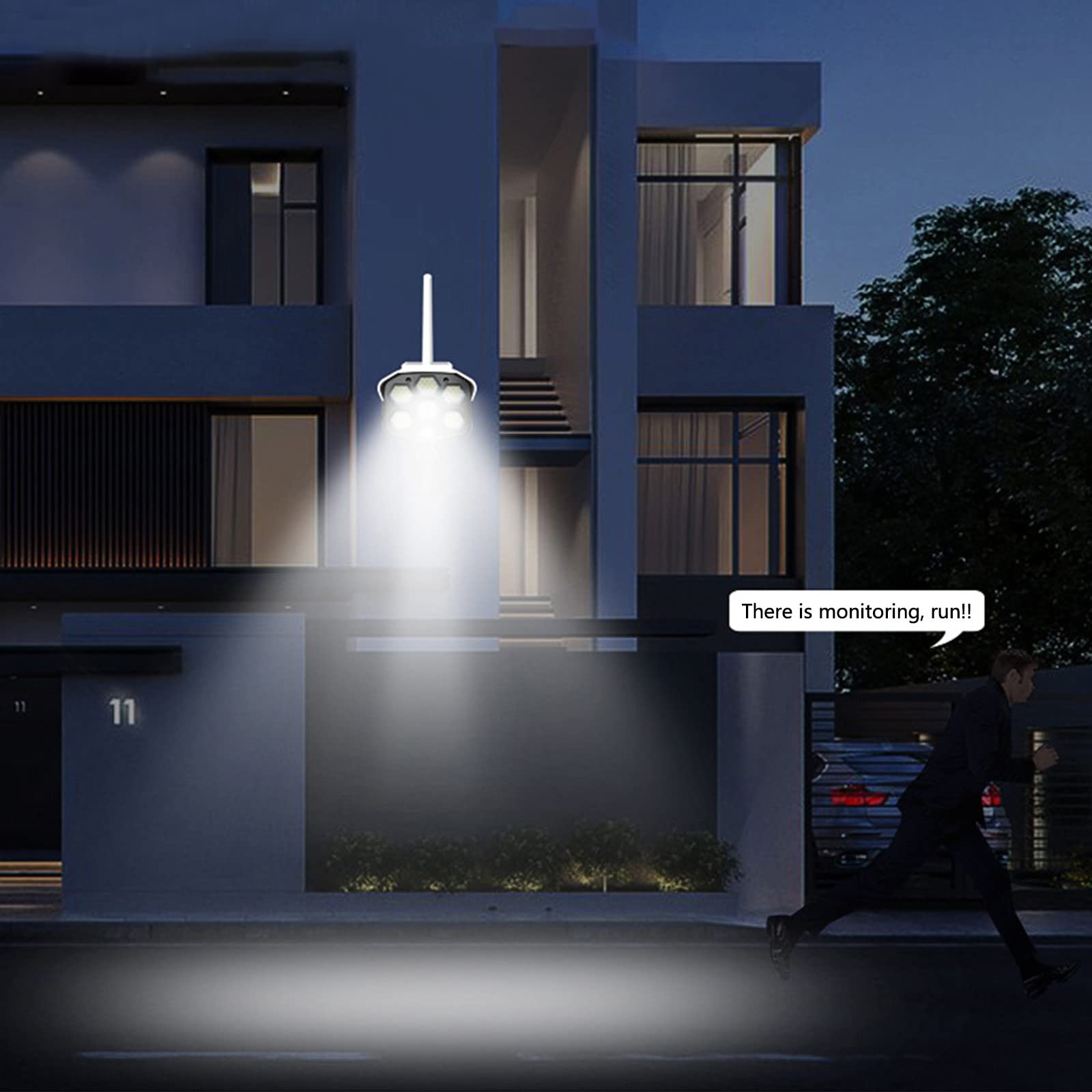 Amikadom #3w9r9Z Solar Street Light, Ip66 Waterproof Outdoor Solar Powered Lights Dusk to Da-Wn with Motion Sensor Led Security Flo-Od