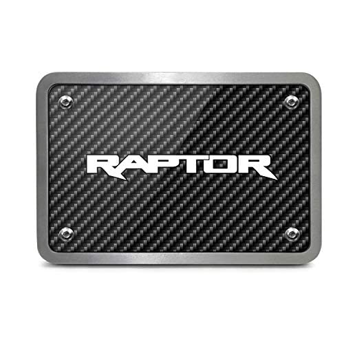 iPick Image Made for Ford F150 Raptor 2017 to 2018 Black Carbon Fiber Look Billet Aluminum 2 inch Tow Hitch Cover