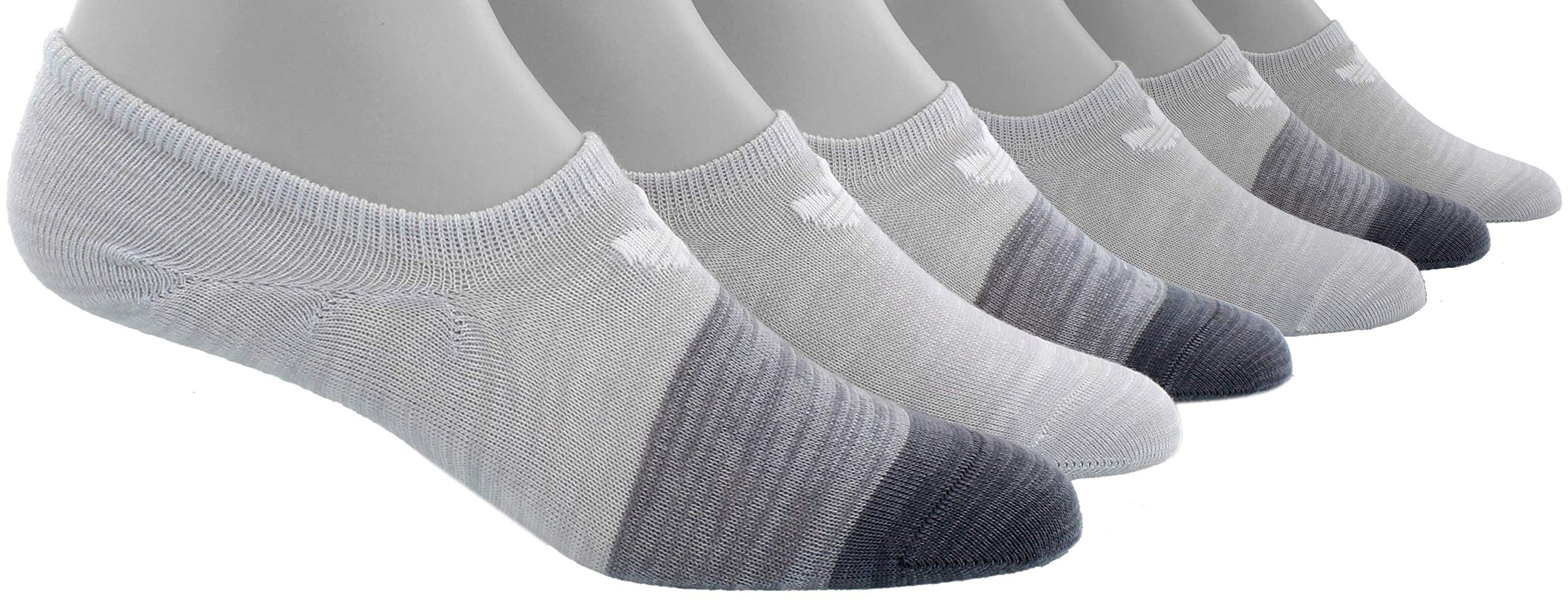 adidas Originals Women's Originals Blocked Space Dye 6-Pack Super No Show, White/White, Medium