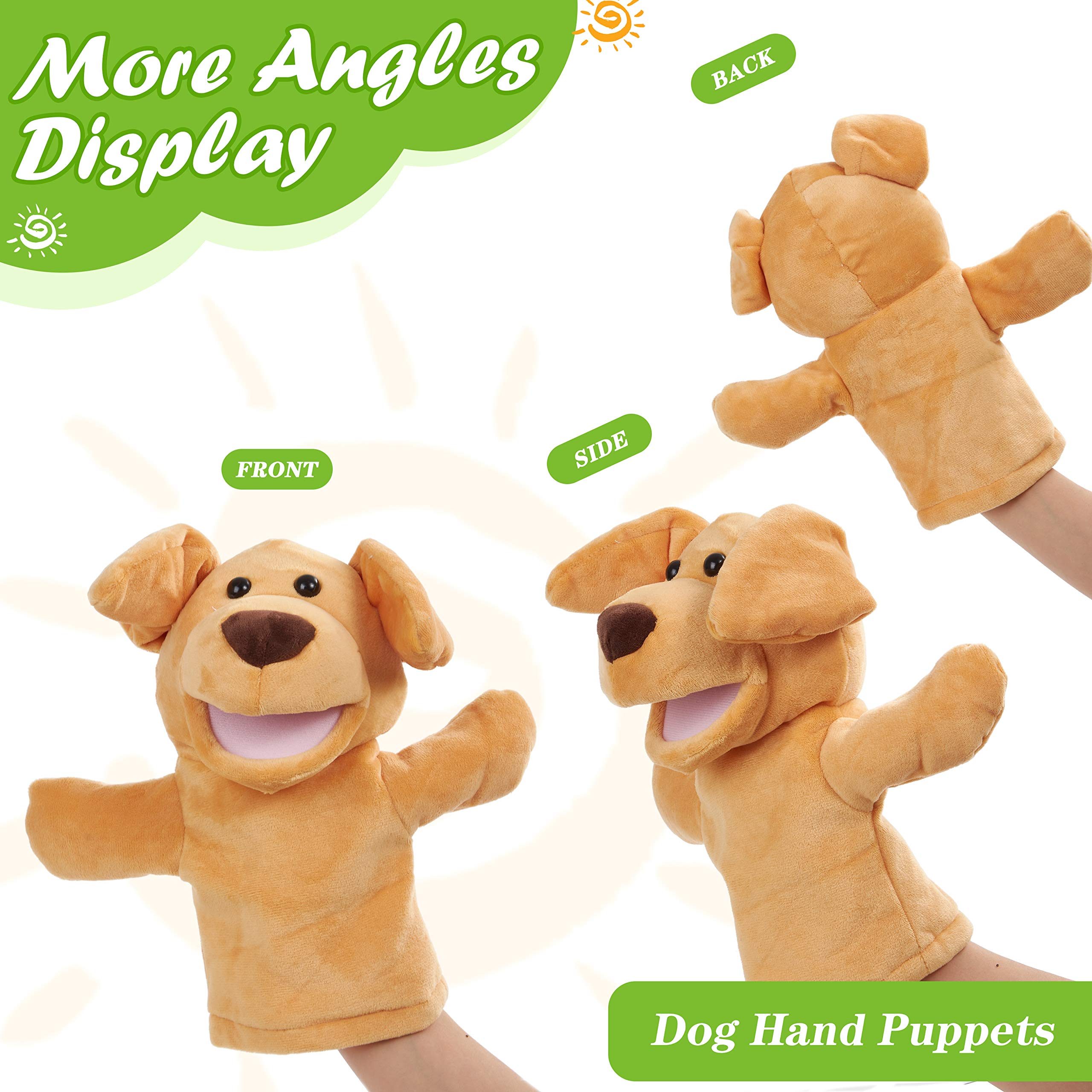 CozyWorld Dog Hand Puppet Puppy Muppets Plush Toys Show Developing Intelligence Gifts for Adults and Kids,10‘’