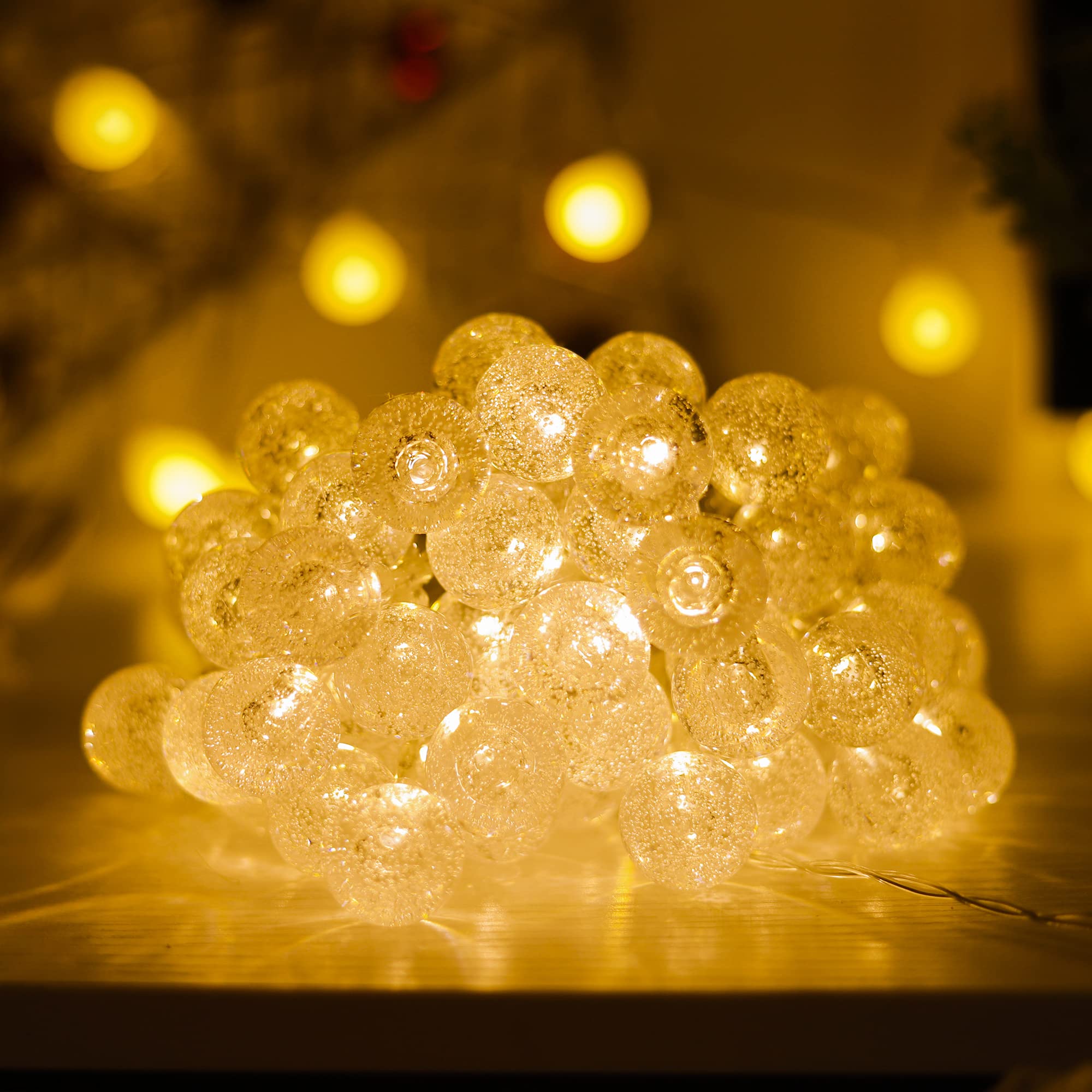 Big Globe String Lights Fairy Lights Battery Operated 21FT 60LED Bubble Ball,lamp String Waterproof Indoor Outdoor Hanging Lights Decorative Christmas Lights for Home Party Patio Garden Wedding
