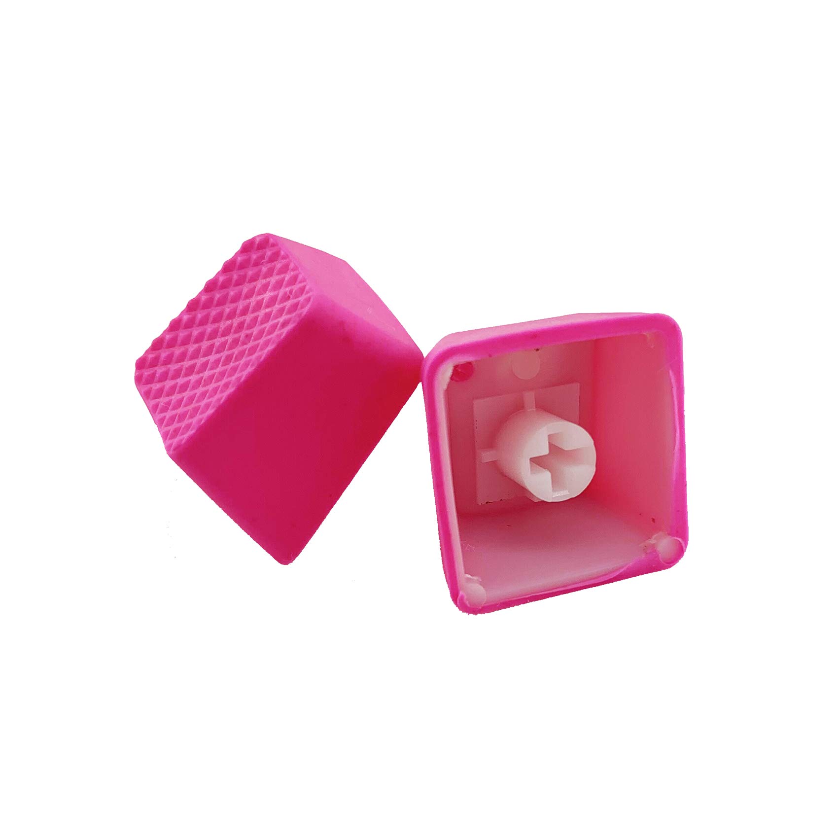 Big Chic Blank TPR Rubber Gaming Keycaps 4 Keys Set 1u for Cherry MX Mechanical Keyboards Compatible OEM (R4, Neon Pink)