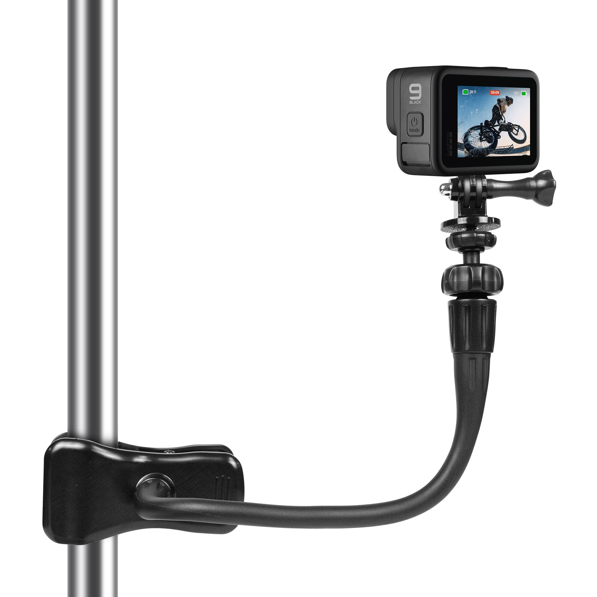 Flexible Jaws Clamp Mount for GoPro Webcam Stand Holder Desk Table Clip with 1/4” Screw Thread 360° Ball Head Compatible with Logitech Webcam/DJI Action Cameras