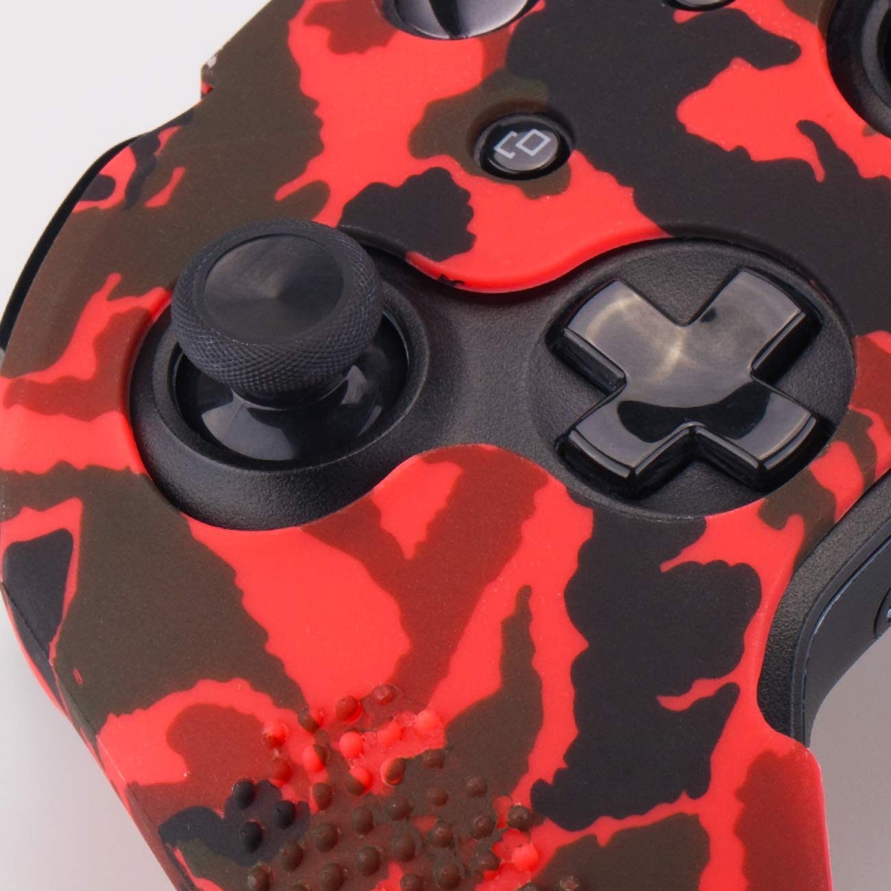 9CDeer Studded Protective Customize Transfer Printing Silicone Cover Skin Sleeve Case + 8 Thumb Grips Analog Caps for Xbox One/S/X Controller Camouflage Red Compatible with Official Stereo Headset