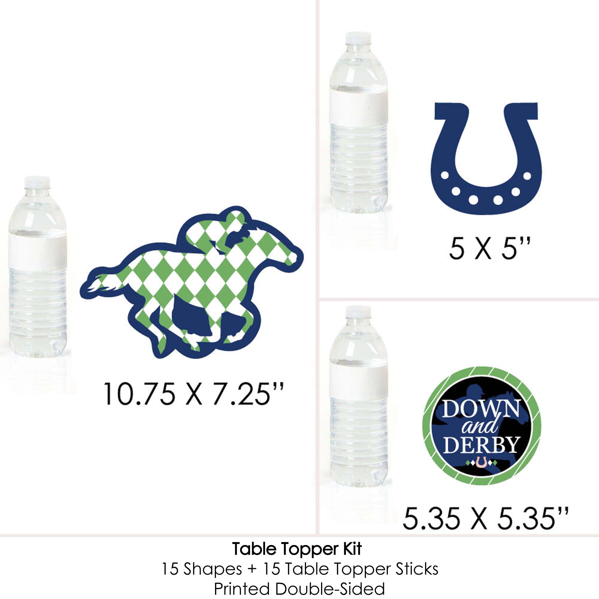 Big Dot of Happiness Kentucky Horse Derby - Race Party Centerpiece Sticks - Table Toppers - Set of 15