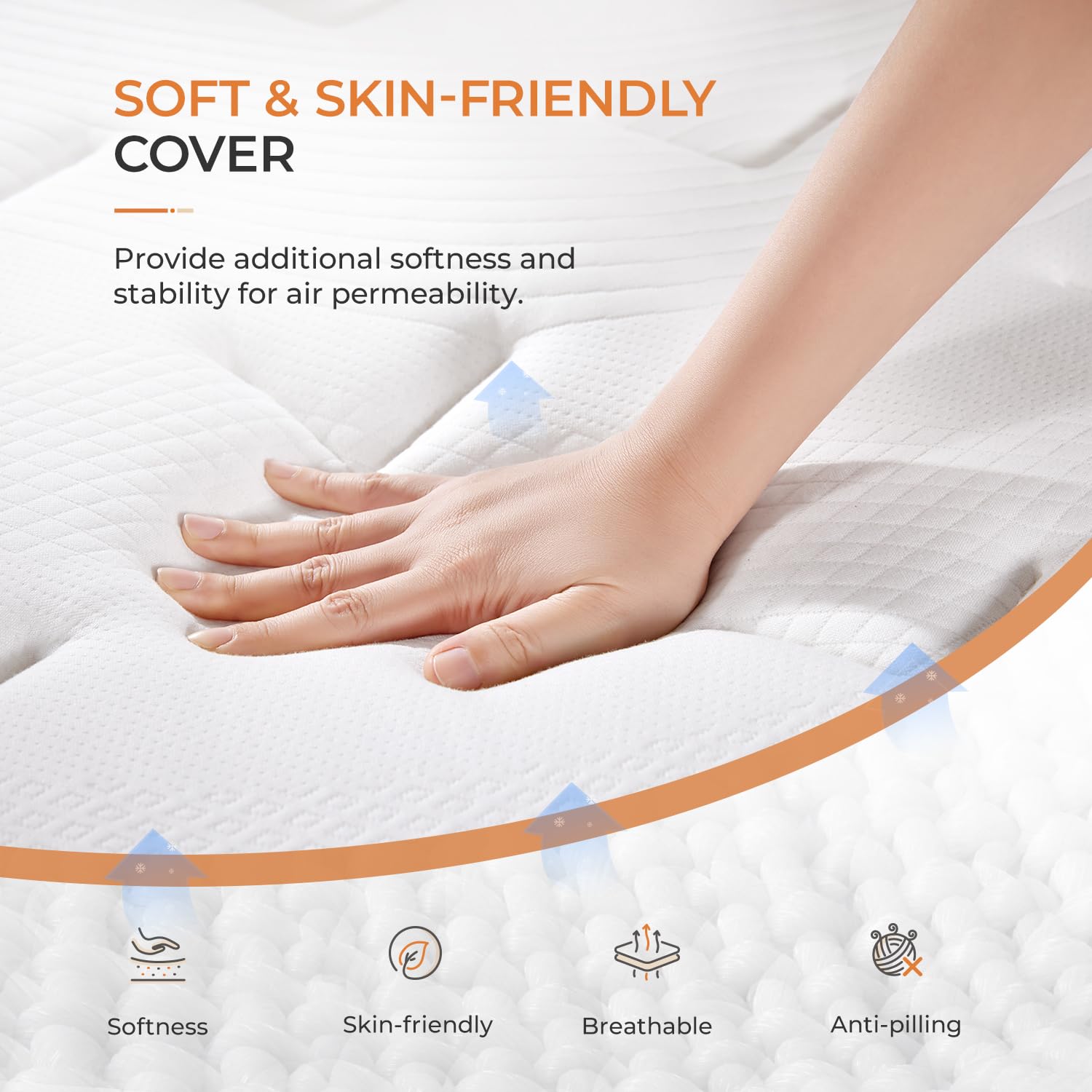 Sweetnight Full Mattress,12 Inch Hybrid Mattress with Individual Pocketed Coils for Pressure Relief & Motion Isolation, Nimbus