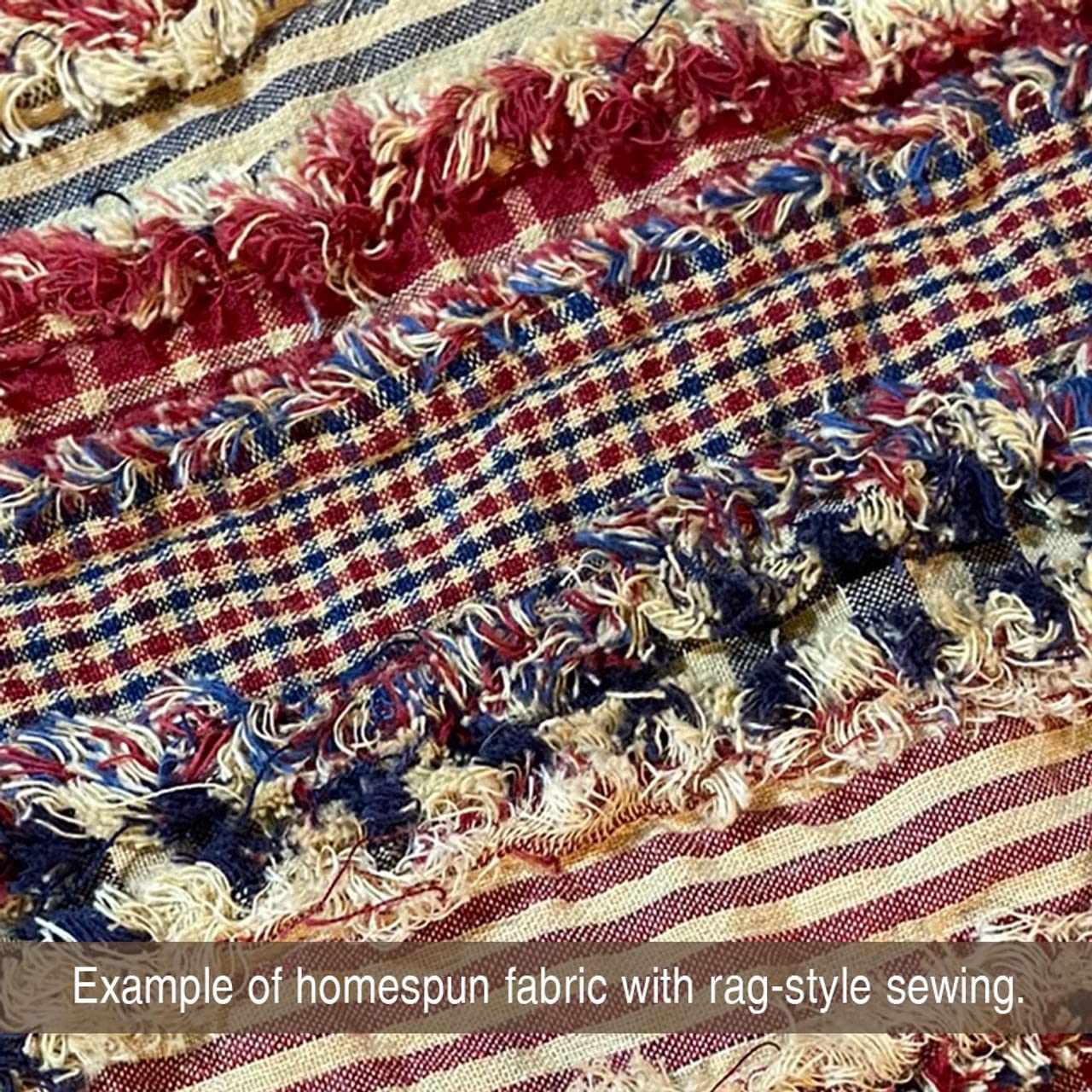 Americana Red Stripe Homespun Cotton Fabric by JCS - Sold by The Yard