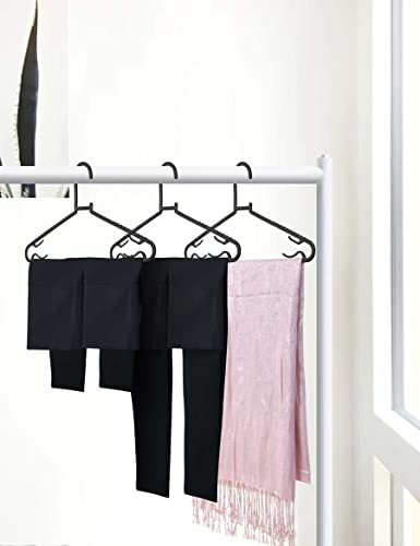 Black Plastic Hangers 20 Pack, Light Weight Durable Clothes Hangers Non-Slip Slim Heavy Duty Hangers G-Shape Standard Size Ideal for Tank T-Shirts Dresses Jackets Suits Blouses Ties Leggings (Black)
