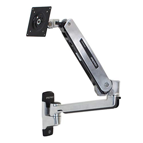 Ergotron – LX Sit-Stand Single Monitor Arm, VESA Wall Mount – for Monitors Up to 42 Inches, 7 to 25 lbs – Polished Aluminum