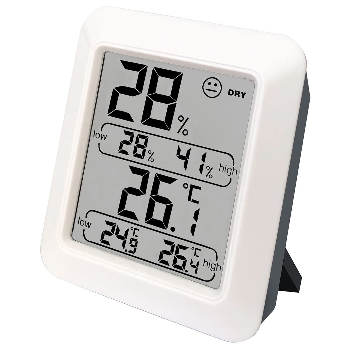 Digital Temperature and Humidity Meter Sensor Gauge Large LCD Display Indoor Room Temperature Hygrometer Monitor Air Comfort Indicator for Pet Reptile,Greenhouse,Basement,Humidor,Guitar,Office,Cellar