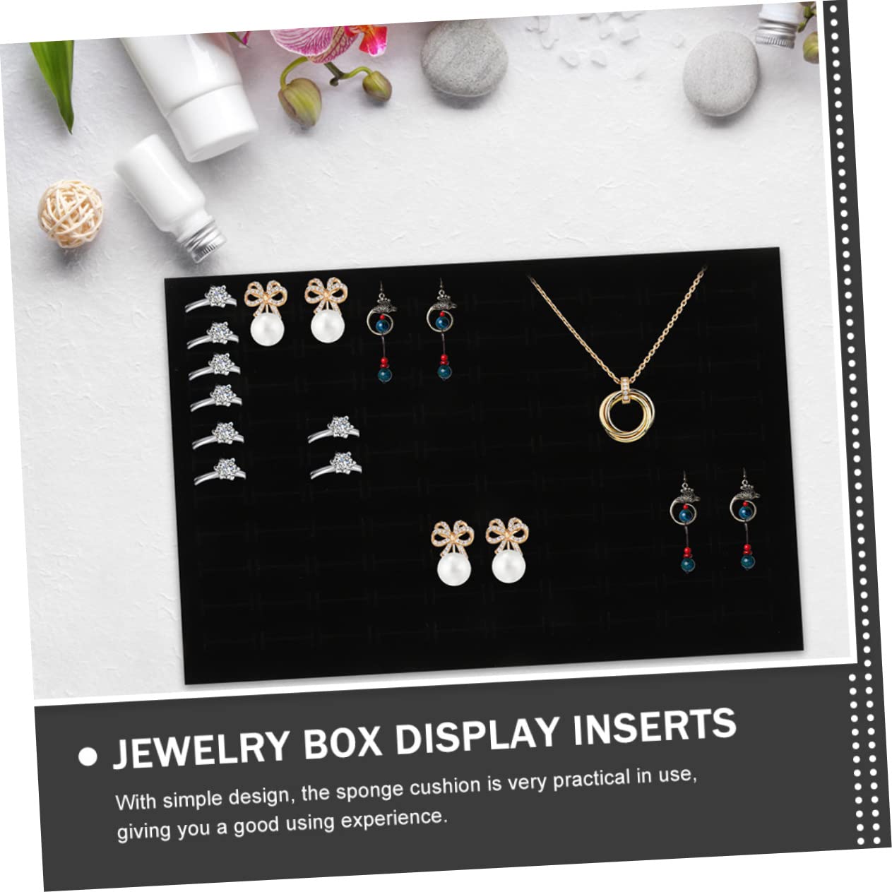 Abaodam 10pcs Jewelry Box Pad Jewelry Insert Display Mat Jewelry Display Tray Jewelry Organizer Tray Trinket Tray Trays Display Shelf Earring Sponge Display Pad Stud Box Velvet Embedded
