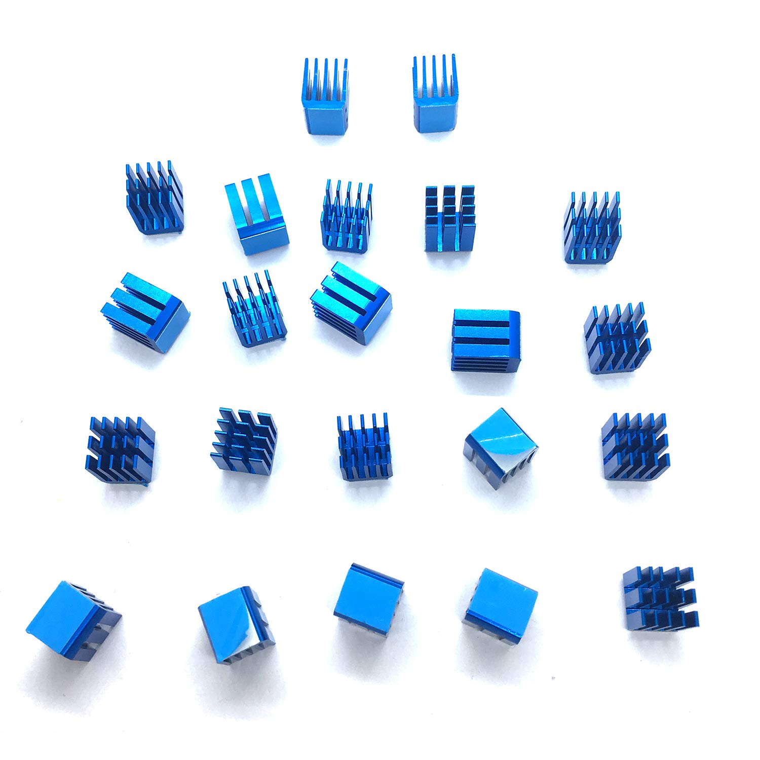 3D Printer Heatsink Kit + Thermal Conductive Adhesive Tape, Cooler Heat Sink Cooling TMC2130 TMC2100 A4988 DRV8825 TMC2208 Stepper Motor Driver Module (22pcs)