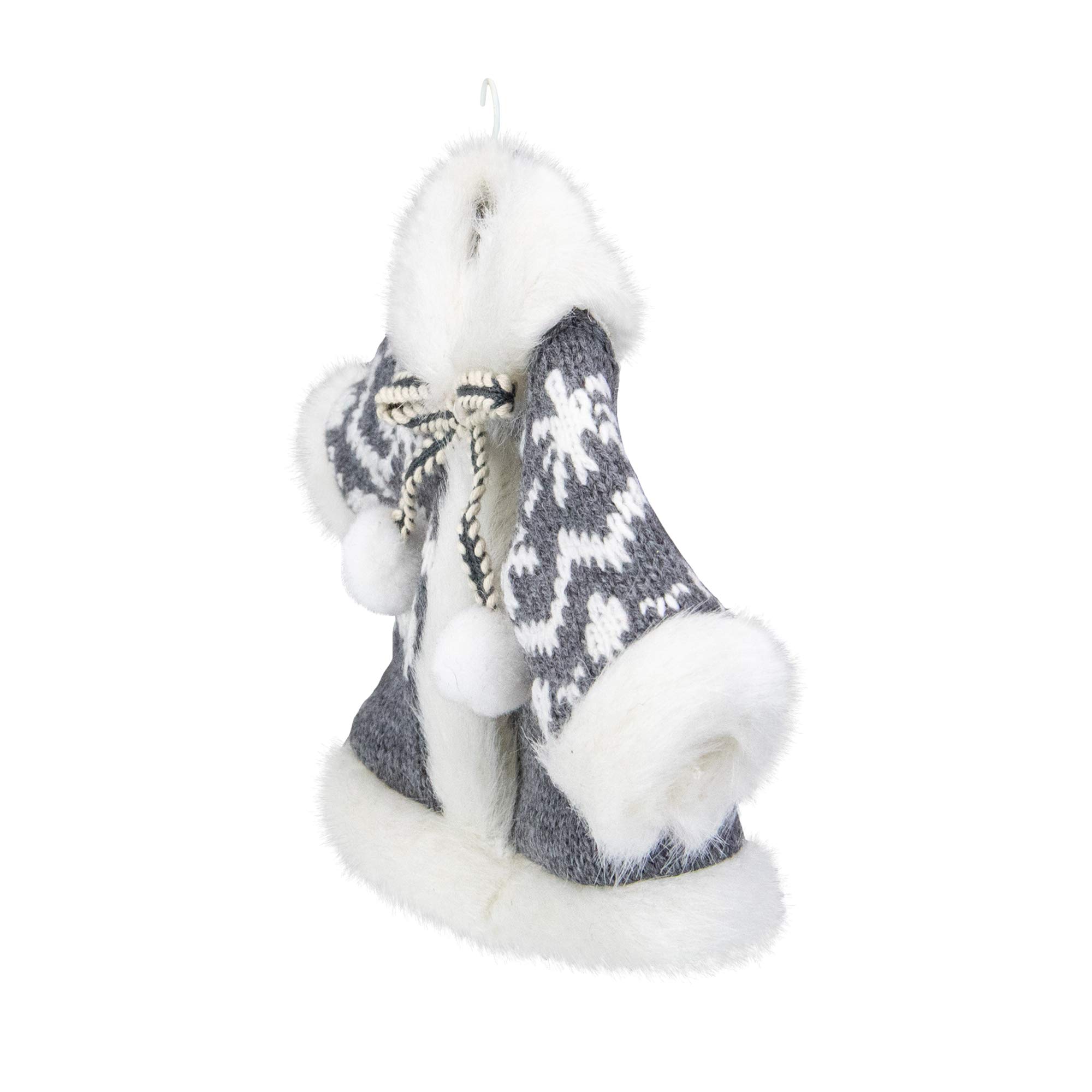 8" Gray and White Knit Nordic Print Sweater Christmas Ornament