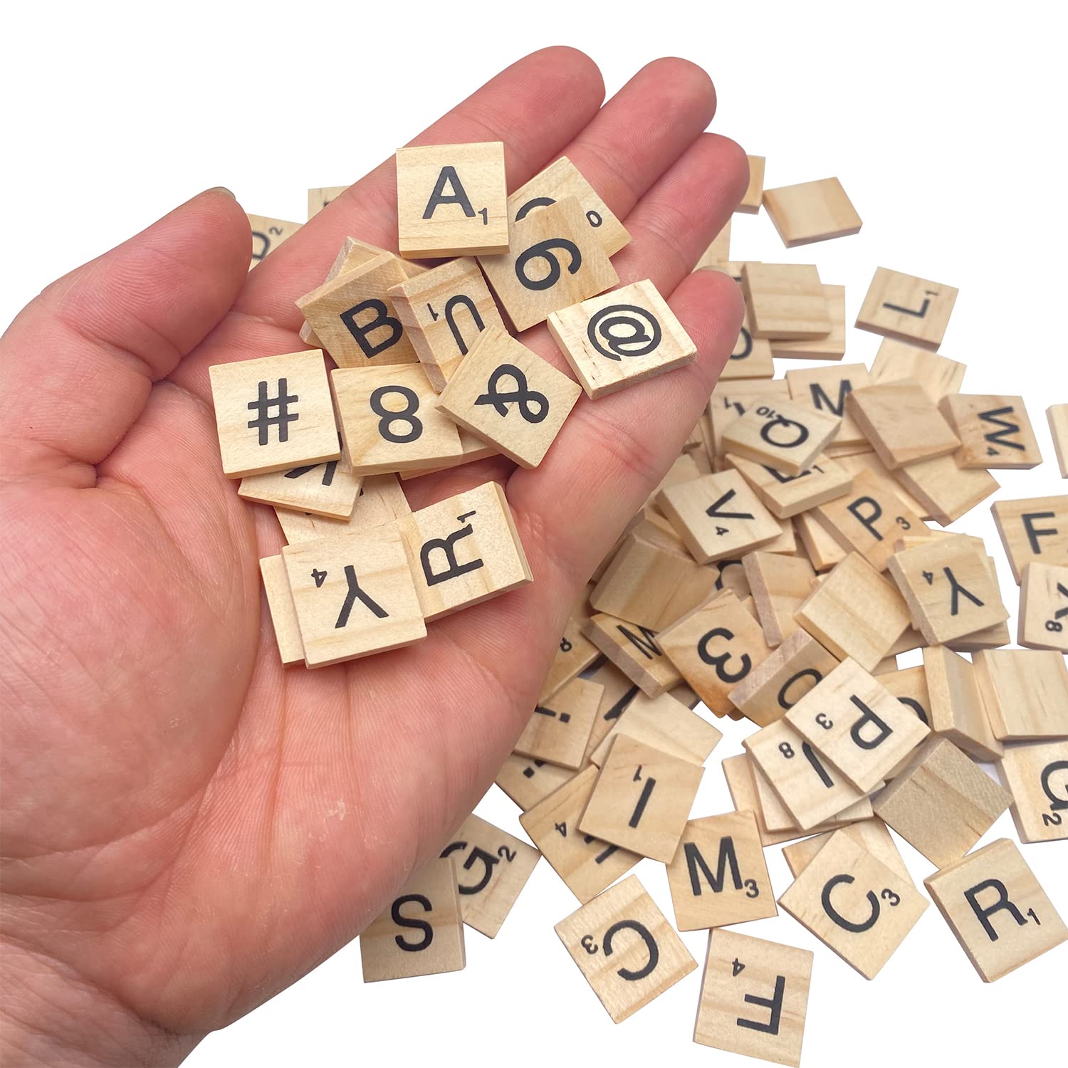 400PCS Wooden Scrabble Tiles, Scrabble Letters for Crafts, Making Alphabet Coasters and Scrabble Crossword Game.