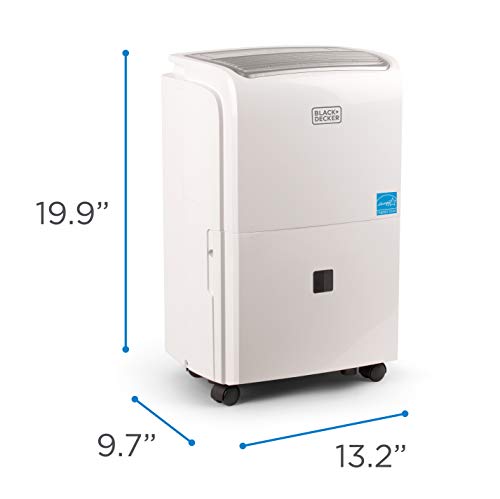 BLACK+DECKER 3000 Sq. Ft. Dehumidifier for Large Spaces and Basements, Energy Star Certified, BDT30WTB , White