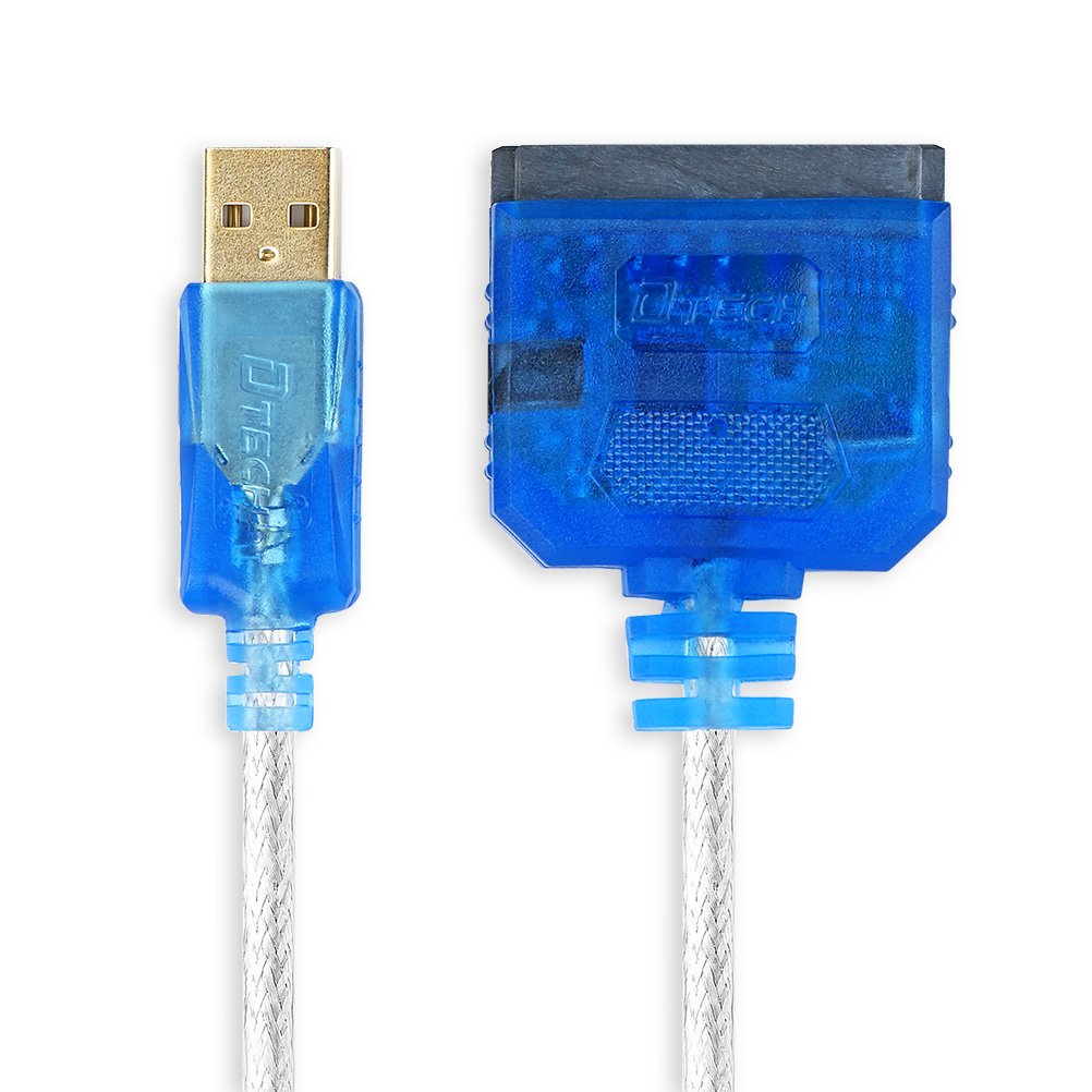 DTech Slim USB to Hard Drive Cable HDD SSD 3.5 2.5 Inch 22 pin SATA to USB 2.0 Adapter with Power Supply LED Indicators External Converter for Laptop Desktop Computer SATAIII Disk Data Transfer