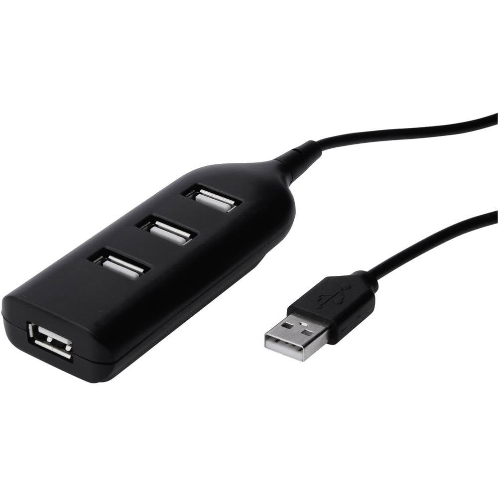 Digitus USB hub - 4 Ports - High-Speed USB 2.0-480 MBit/s - USB Power Supply - Black