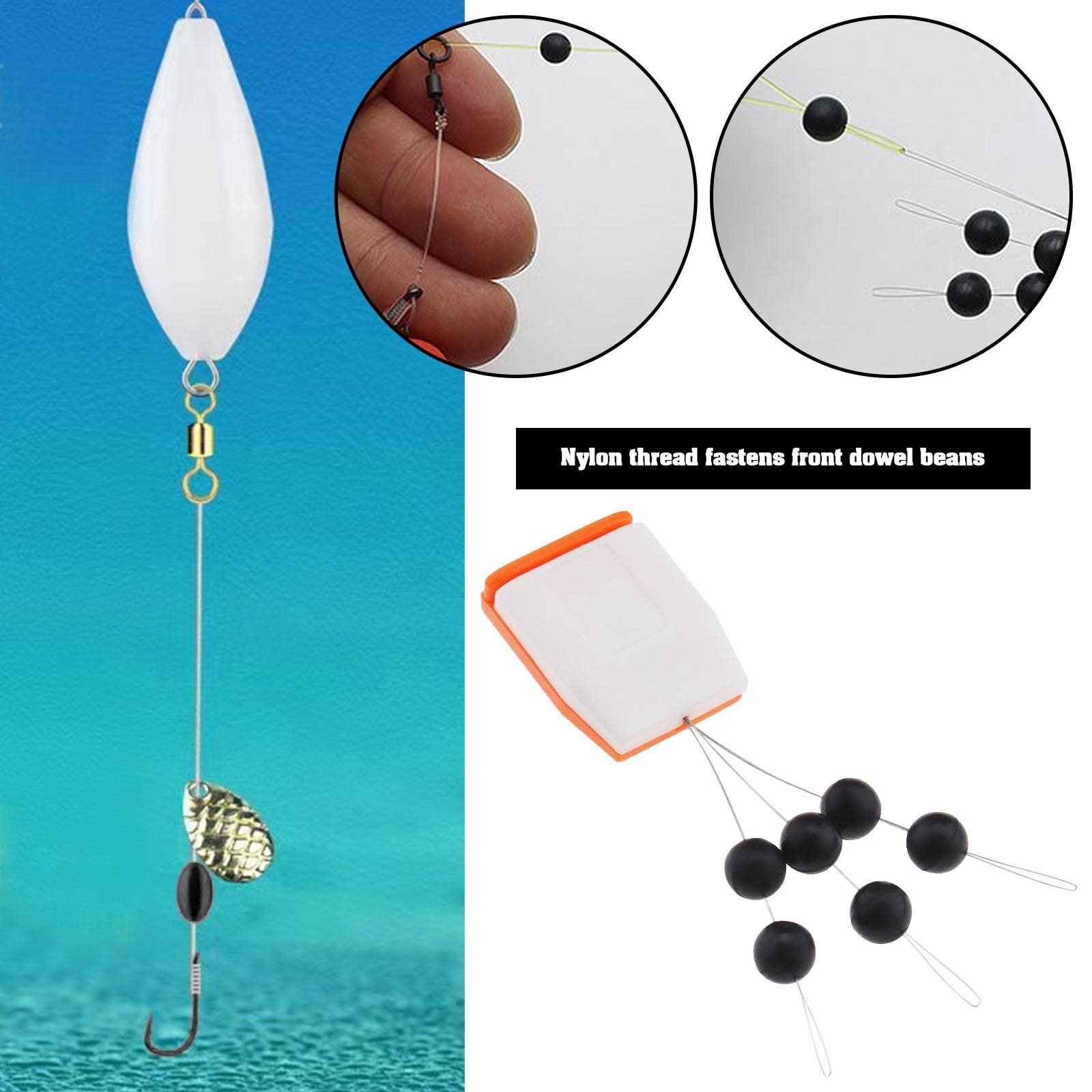 6Pcs Naked Chod Rig Beads Replacement Nylon Wire Fixed Front Guide Beads Fishing Accessories Fit for Monofilament 0.3mm-0.5mm