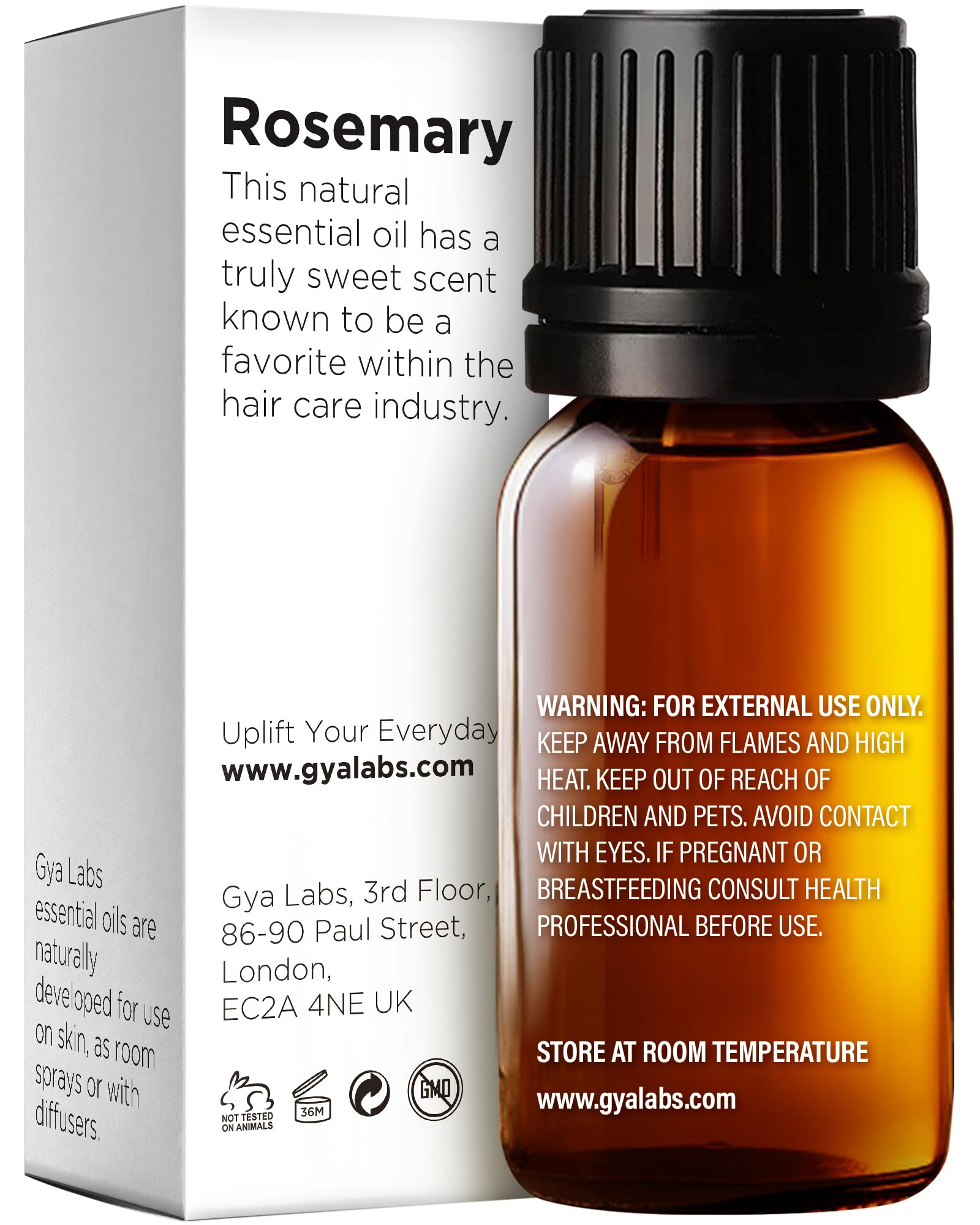 Gya Labs Rosemary Essential Oil for Hair - 0.34 Fl Oz - 100% Pure Natural Rosemary Oil for Diffuser, Skin, Scalp, Aromatherapy & Candle Making Scent