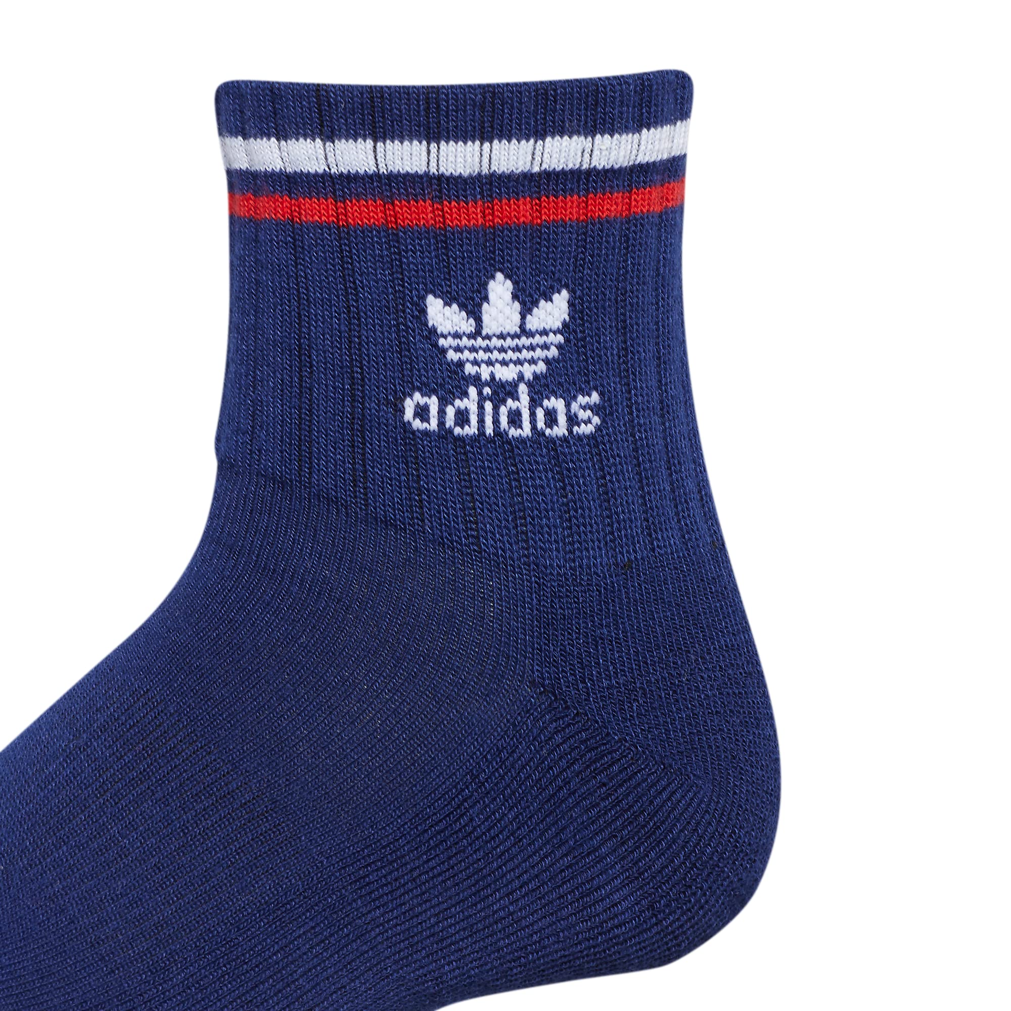 adidas Originals Women's Cosmic Cushioned Quarter Socks (3-Pair), Night Sky Blue/White/Heather Grey, Medium