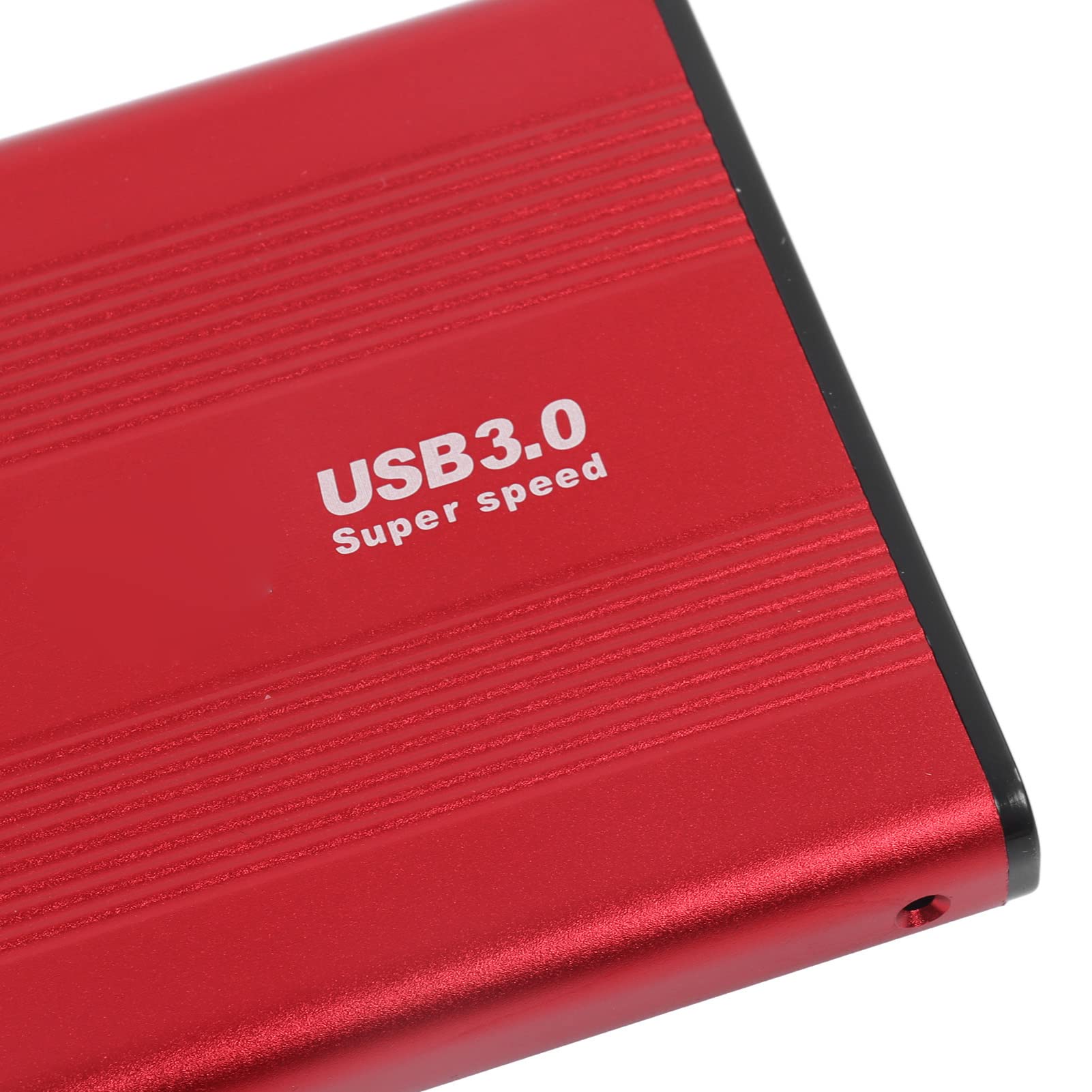 Acogedor USB 3.0 External Hard Drive Enclosure, Up to 5Gbps Transmission Rate 2.5inch External HDD Aluminum Shell Hard Drive Case Support 4TB(Red)