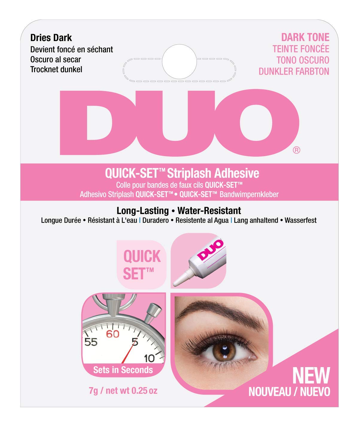Duo Water Proof Eyelash Adhesive, Dark Tone 1/4 oz (Pack of 3)