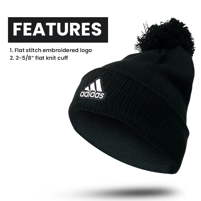 Adidas Originals Cuffed Pom Beanie (Black/White)