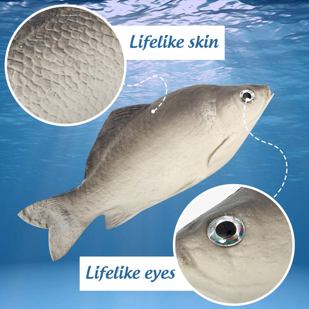 BigOtters 4PCS Fake Fish, Artificial Sea Fish Realistic Fish Playset Model Food Display Kids Favor Toy Kitchen Decor Photography Props