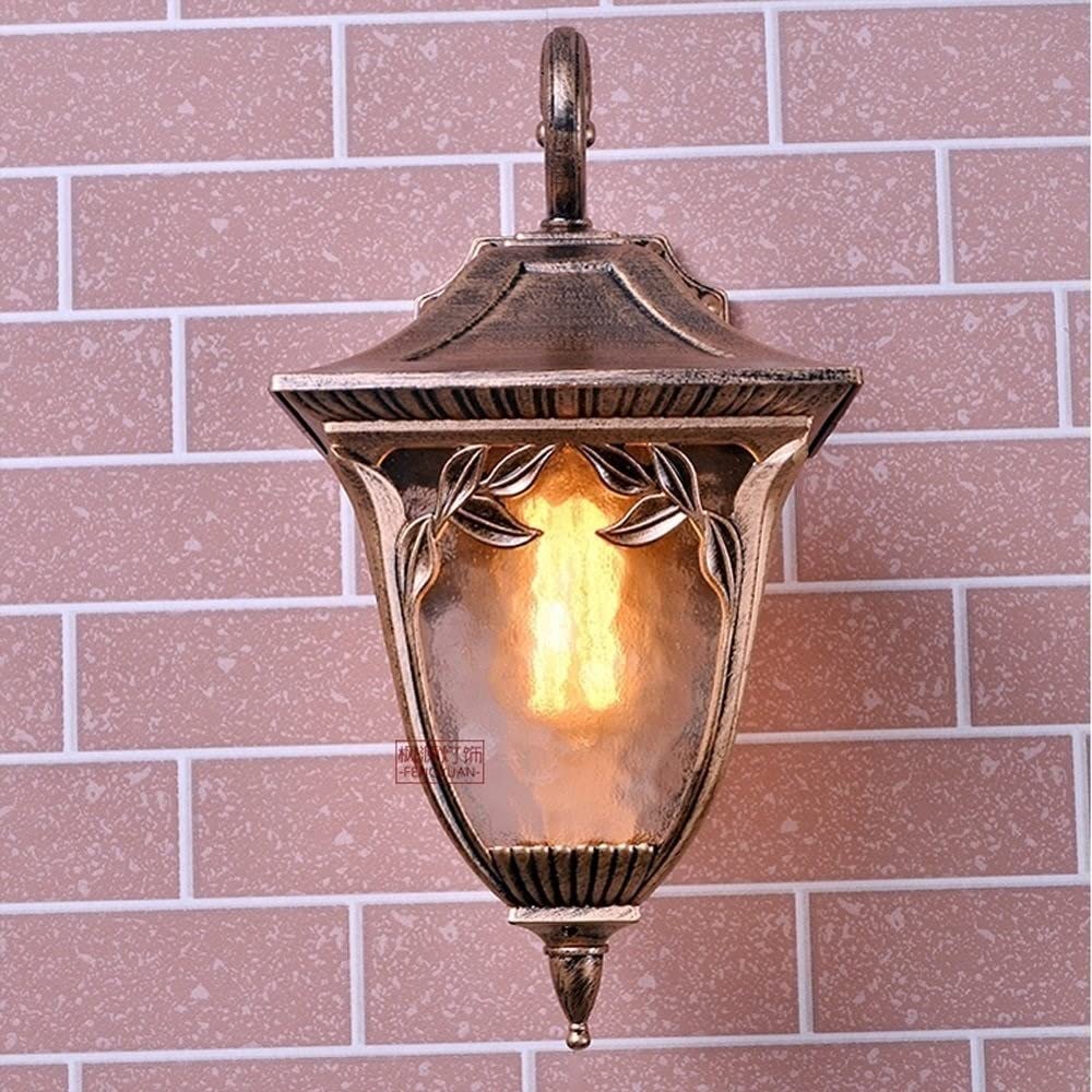 BDRSRX Exterior Glass Wall Lantern Outdoor Waterproof Country Home Villa Garden Door Wall Lights Vintage Corridor Aisle Verandah ny Anti Rust Wall Lamp