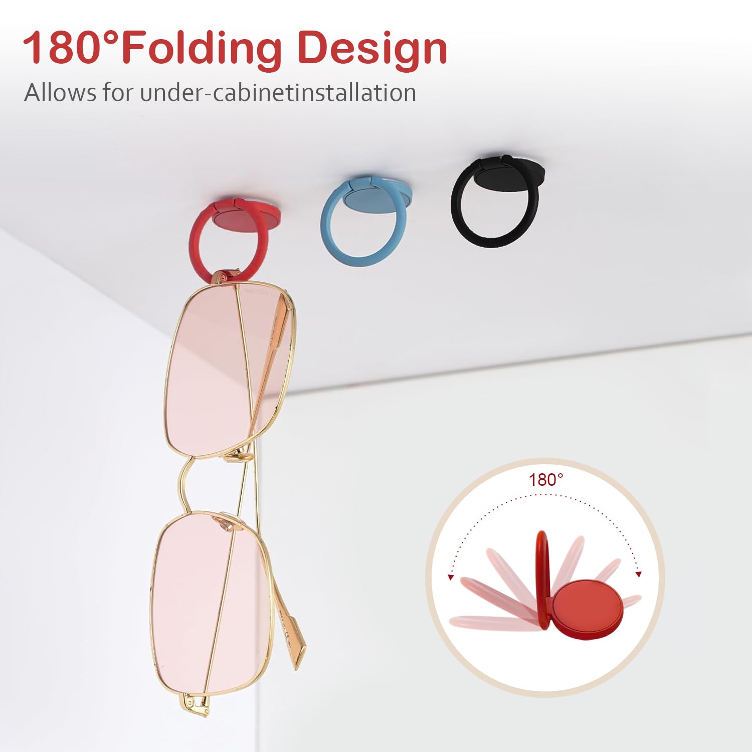 Sunglasses Organizer Wall Mounted Presbyopic Glasses Holder 6 Pack Portable Hanging Eyeglass Holder Sunglasses Storage Organizer