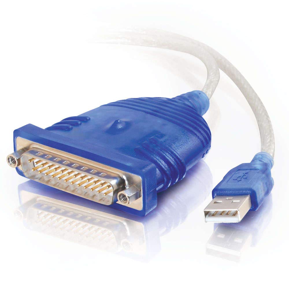 Legrand - C2G USB to DB25 Serial Adapter Cable, Adapter Cable, USB to Desktop Adapter, 6 Foot Adapter Cord, Gray, 1 Count, C2G 22429