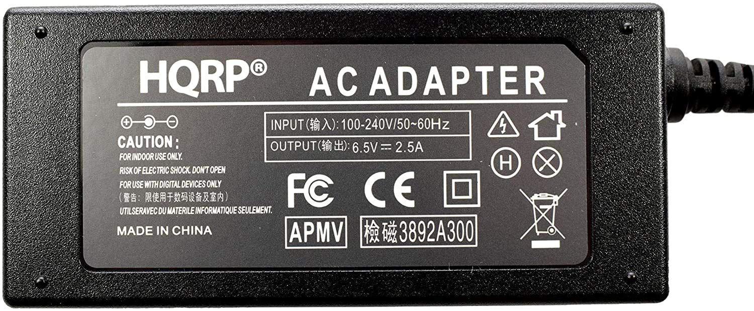HQRP 6.5V AC Adapter Compatible with Blackstar PSU-1 PSU1FLY, Fly-3 Mini Guitar Combo Amplifier, Fly-103 Speaker Power Supply Cord + Euro Plug Adapter